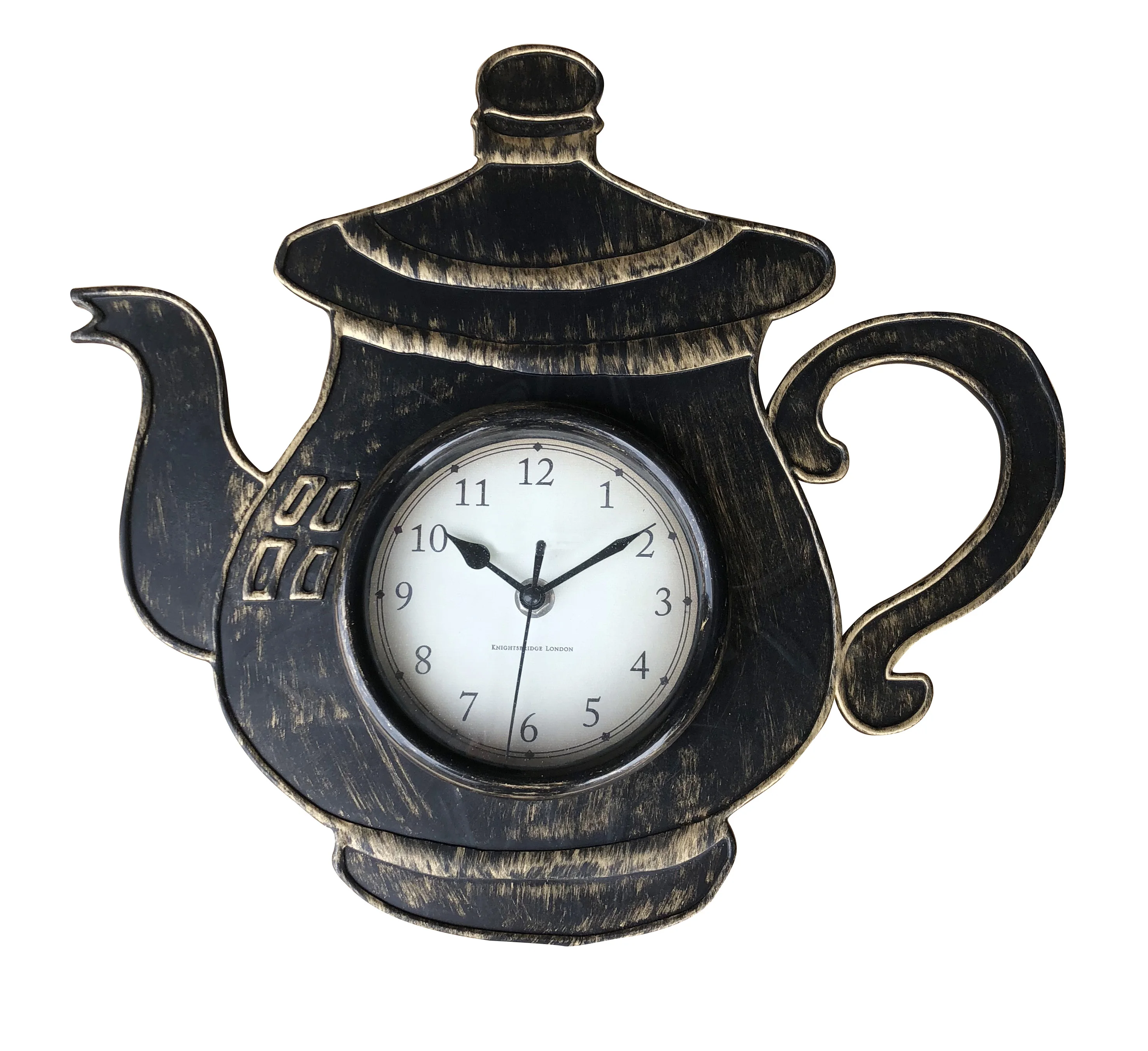 Home Decoration Kitchen Wall Clock Antique Coffee Teapot Shape Plastic ...