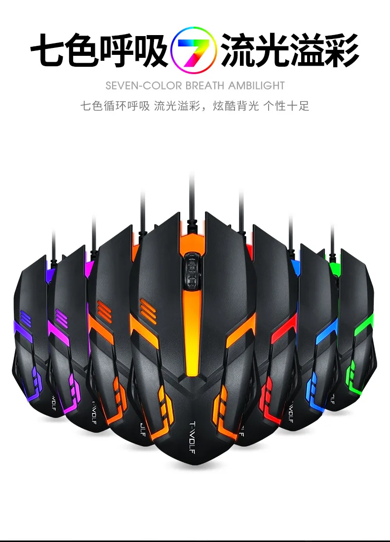 V1-1 Usb 2.0 Wired Optical Mouse Home Office Business Notebook Desktop ...