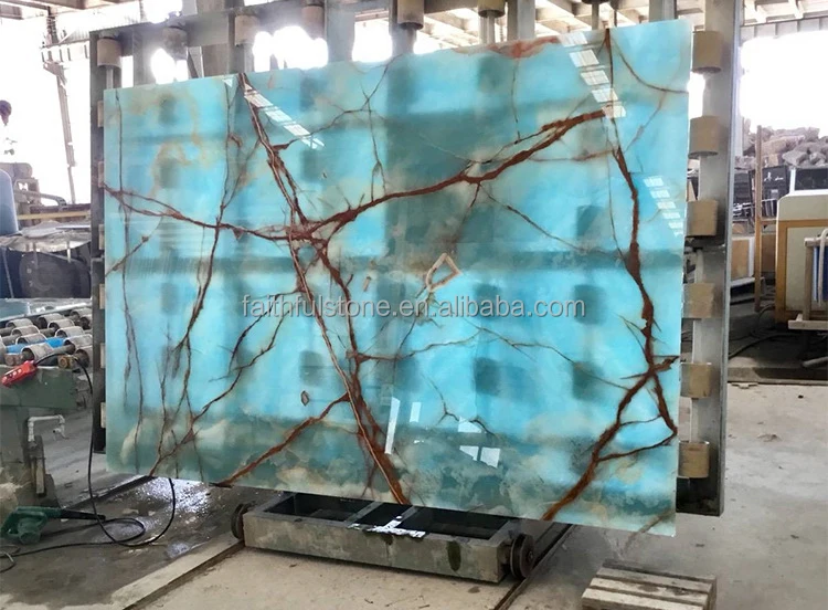Wholesale Indoor Natural Luxury Blue Onyx Marble Stone Slabs Tiles ...