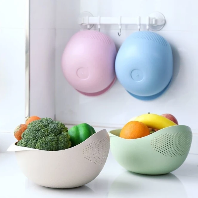 Rice Sieve Plastic Colander Kitchen Drain Basket with Handles Rice Bowl ...