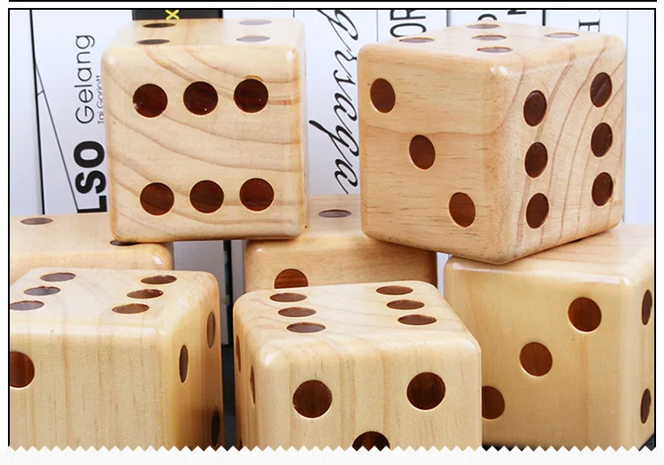 Jumbo Solid Wooden Yard Dice Set Big Outdoor Gaming Dice Set,3.5 Inch ...
