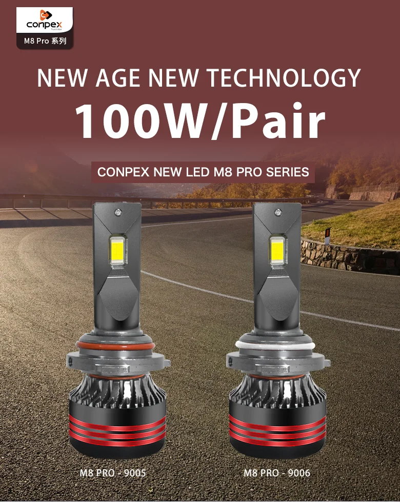 Conpex M8 Pro 9005 Waterproof Ip68 High Power 100w 10000lm Led Headlamp High Quality Csp Chip ...