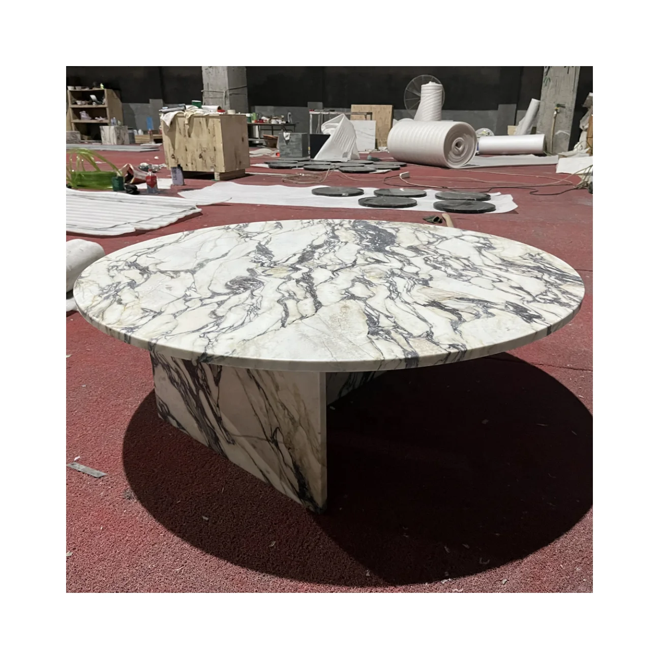 Modern Calacatta Viola Marble Coffee Tables Round Design Polished ...