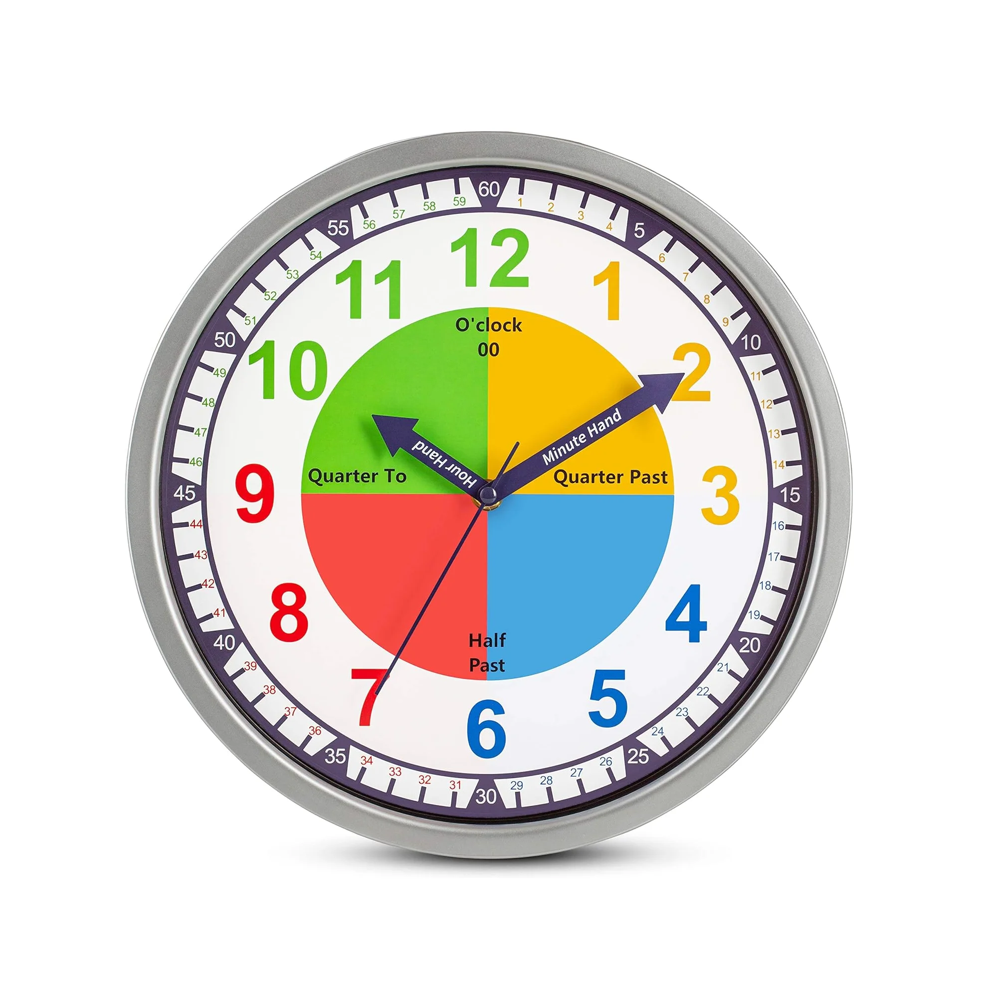 Time Teacher Wall Clock Visual Learning Clock Time Resource For Child ...