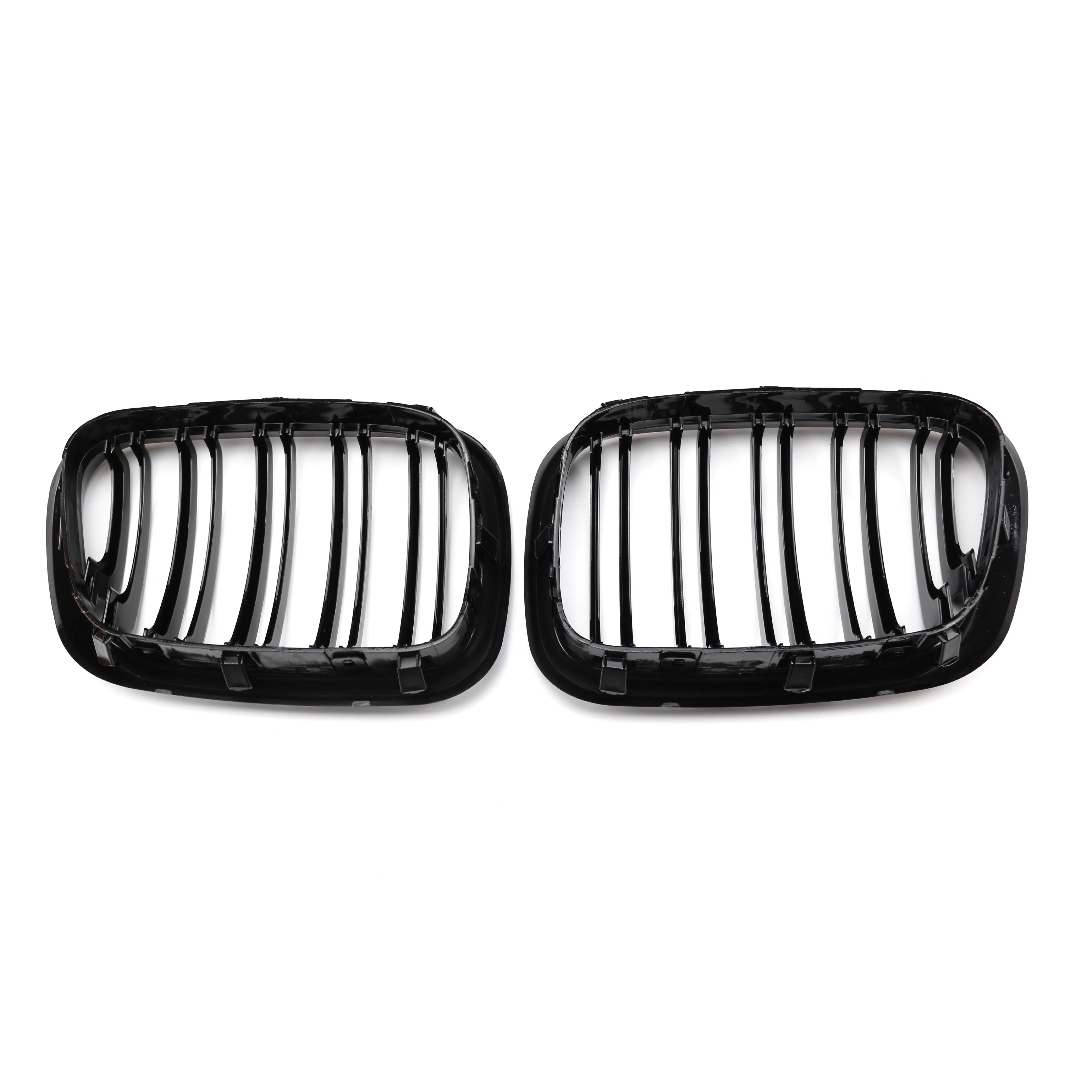 Carbon Fiber Gloss Black Double Line Front Car Grille For Bmw X5 X6 E53 ...