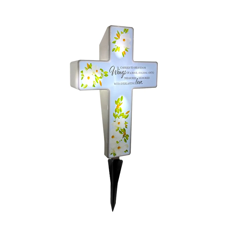 Howlighting Outdoor Garden Solar LED Cross Cemetery Lights