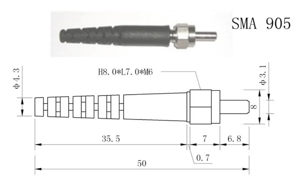 SMA905 fiber optic jumper patch cord with industry-standard 1.0 mm core ...