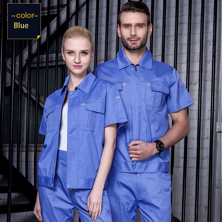 Industrial De Poliéster De Algodón Traje De Trabajo Color Azul Mecánico ...