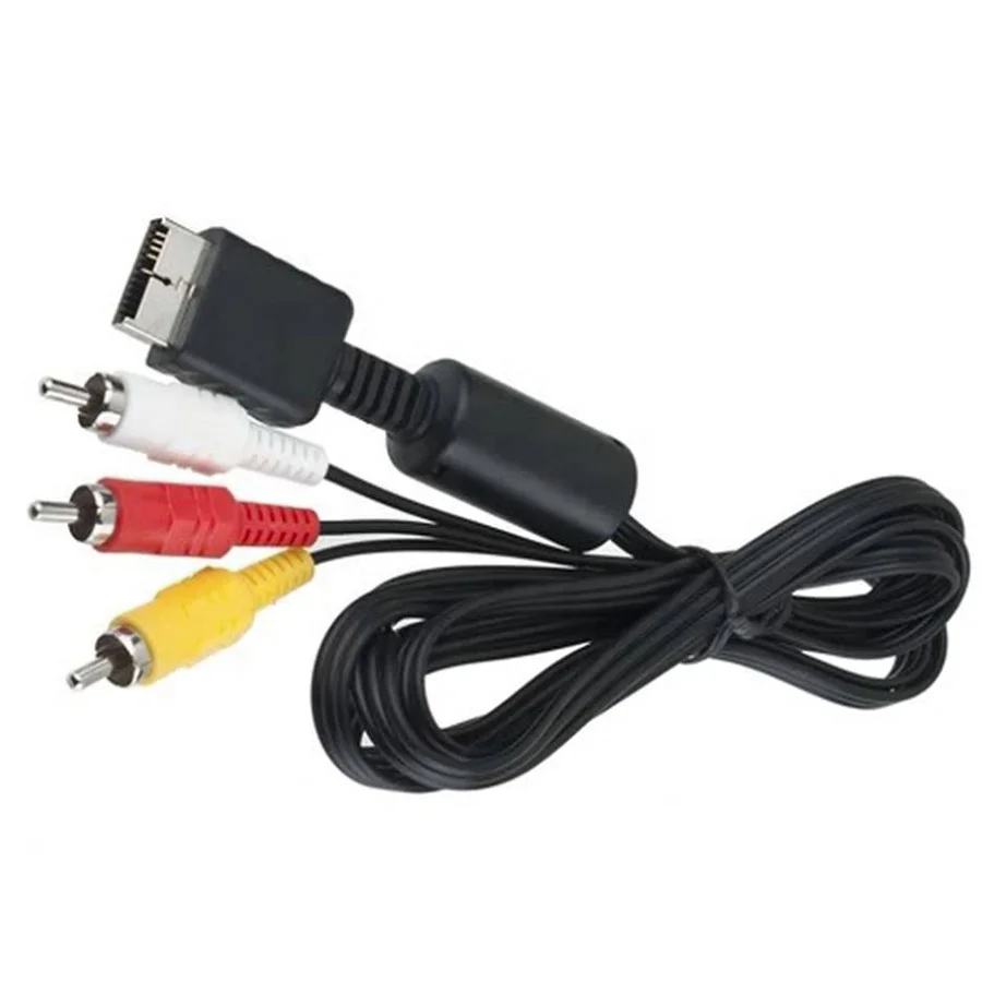1.8M Audio Video AV Cable Cord Wire to 3 RCA TV Lead for Sony for Playstation PS1 PS2 for PS3 Console Cable