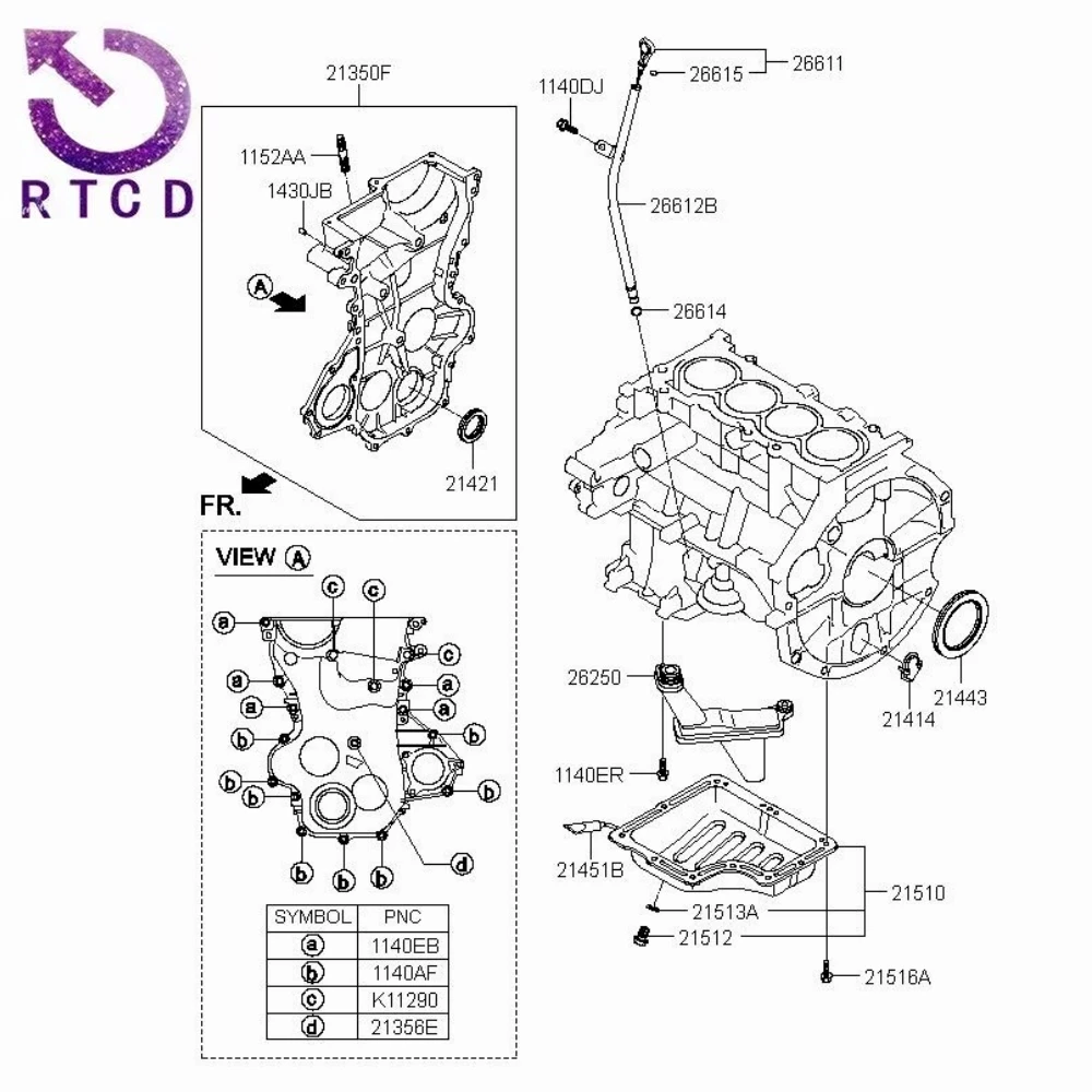 Oil Pump Timing Chain Front Cover 21350-03120 2135003120 For Modern All ...