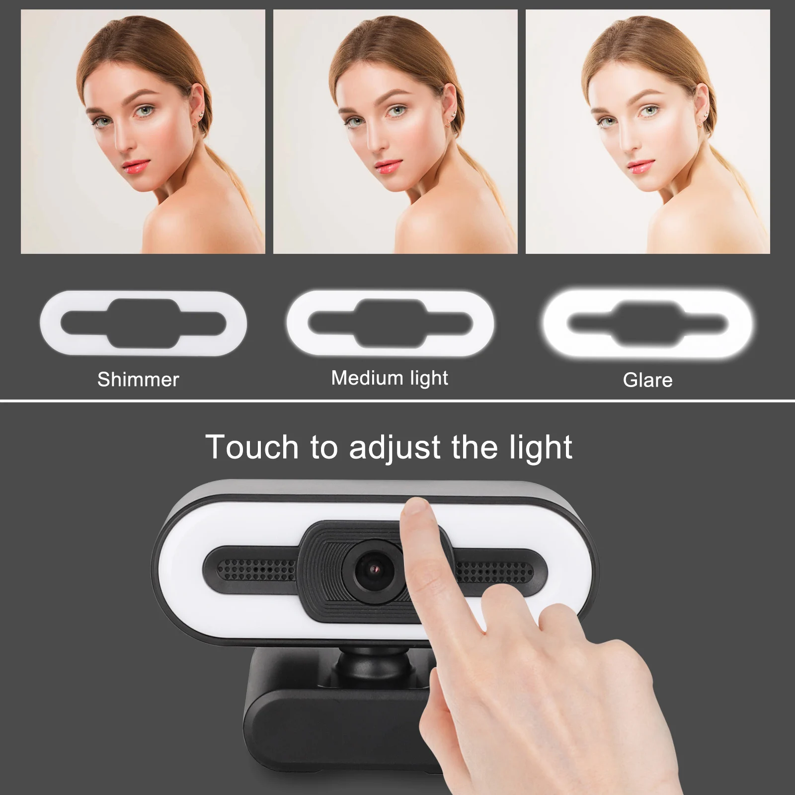 2023 Hd Usb Network Camera Webcam With Mic 1080p Led Light For Video ...