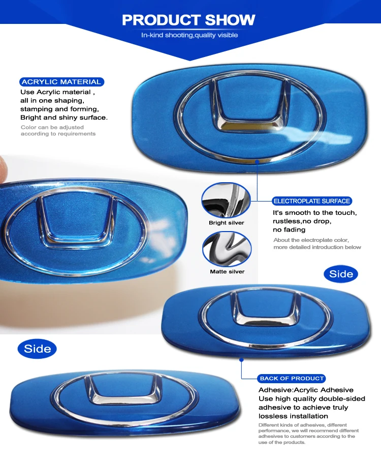 Custom Chrome Car Emblems Acrylic Car Logo Badge Auto Stickers Steering ...