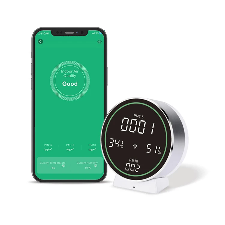 Smart Security Iot Device Tuya Wifi Pm2.5 Pm10 Aqi Meter Air Quality Sensor Pm2.5 Detector - Buy ...
