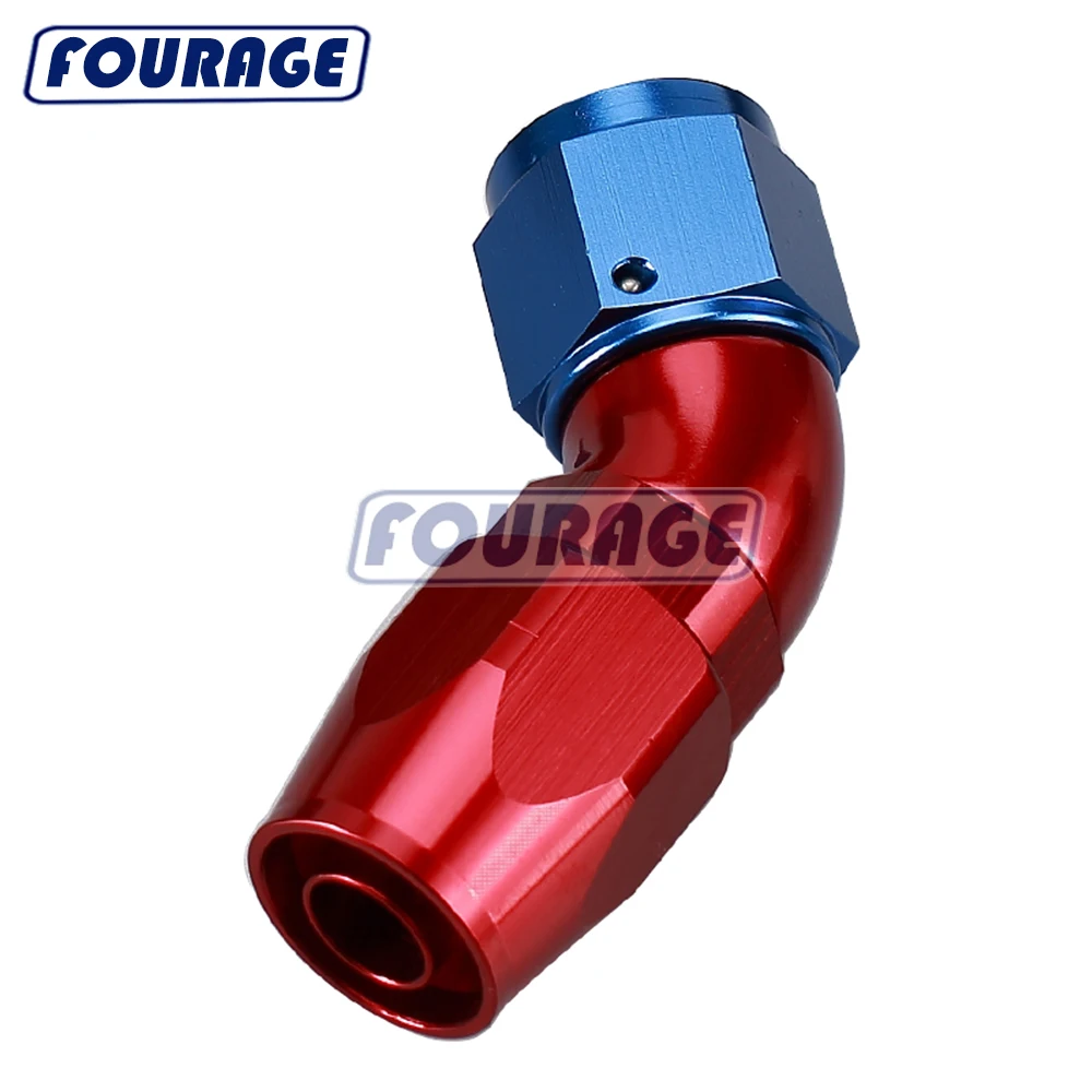 Auto Parts 45 Degree One Piece Full Flow Adapter Aluminum AN6 AN8 AN10 ...