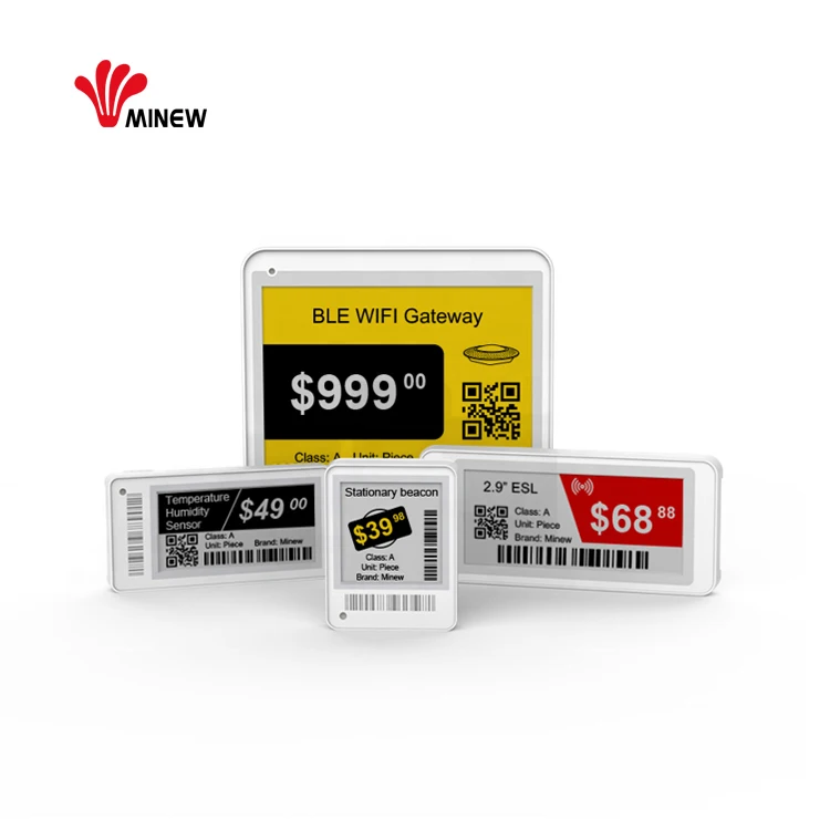 Minew price tags square color epaper display nfc epaper shelf labels 4. ...