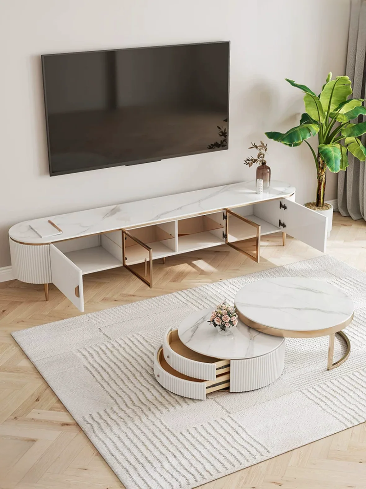 Modern Wooden Console Bench Tall Console Cabinet Office Tv Stand Wall ...