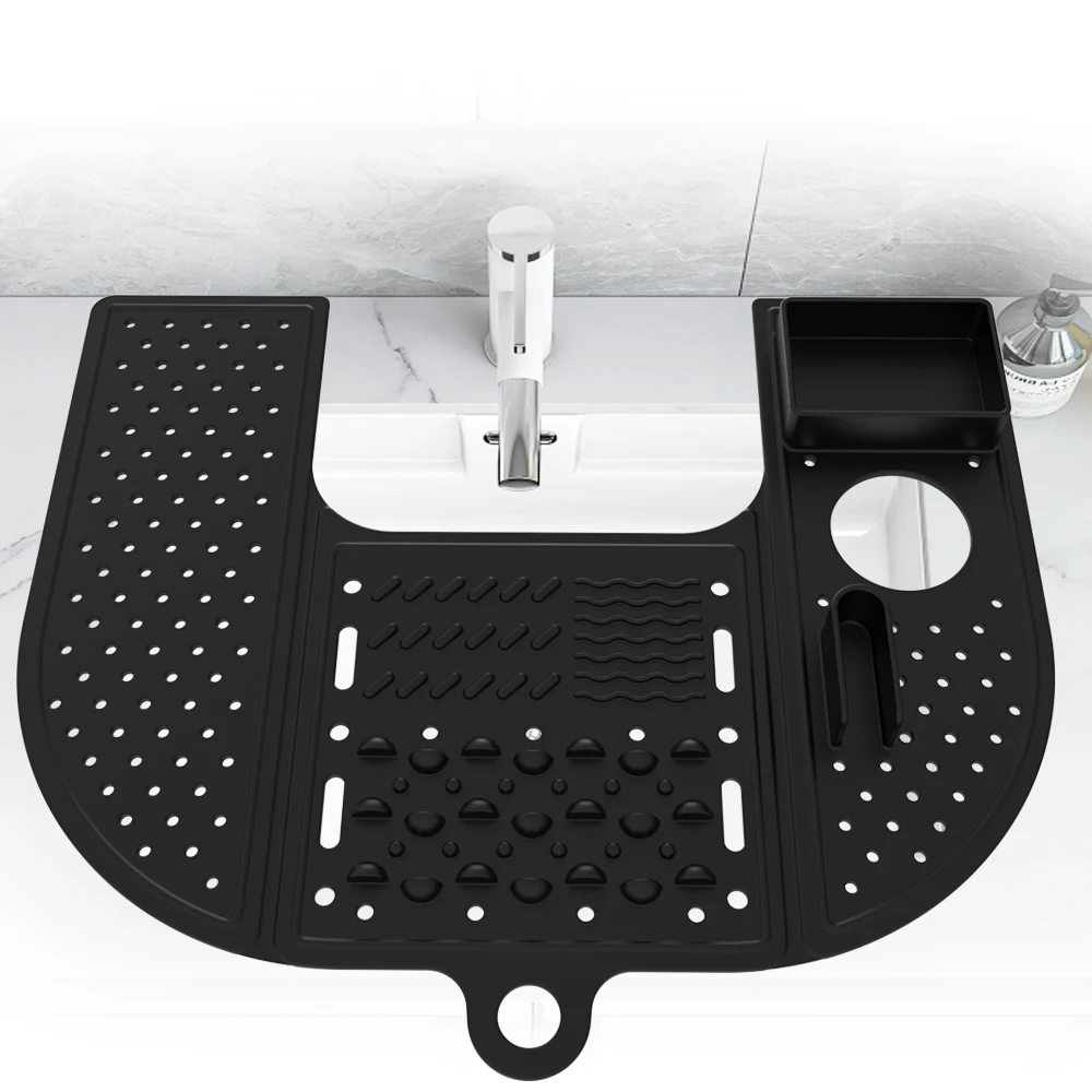 Sink Topper Foldable Sink Cover - Silicone Beauty Makeup Brush Cleaning ...