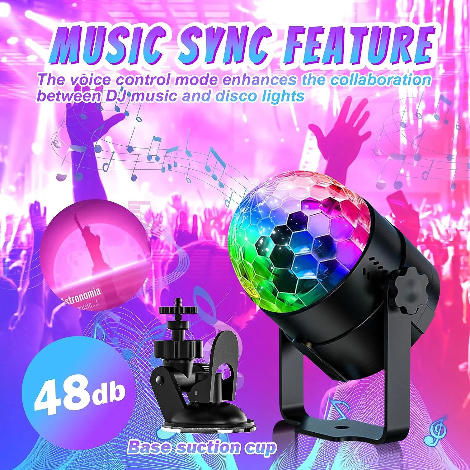 Remote Control Voice Controlled Led Rgb Party Light Crystal Magic Ball ...