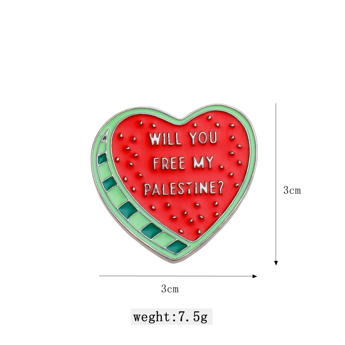 Cute Watermelon Fruit Badges-Palestine Themed Electroplated Metal ...