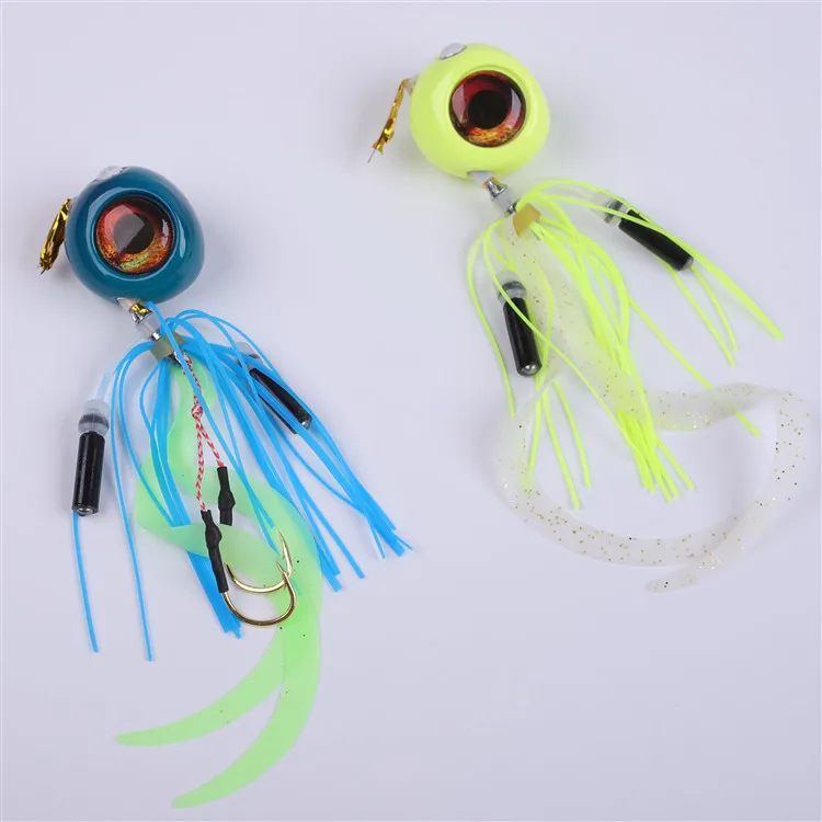 60/80/100/120g Silicone Rubber Skirt Trailer Jigs Octopus Kabura Jigs ...