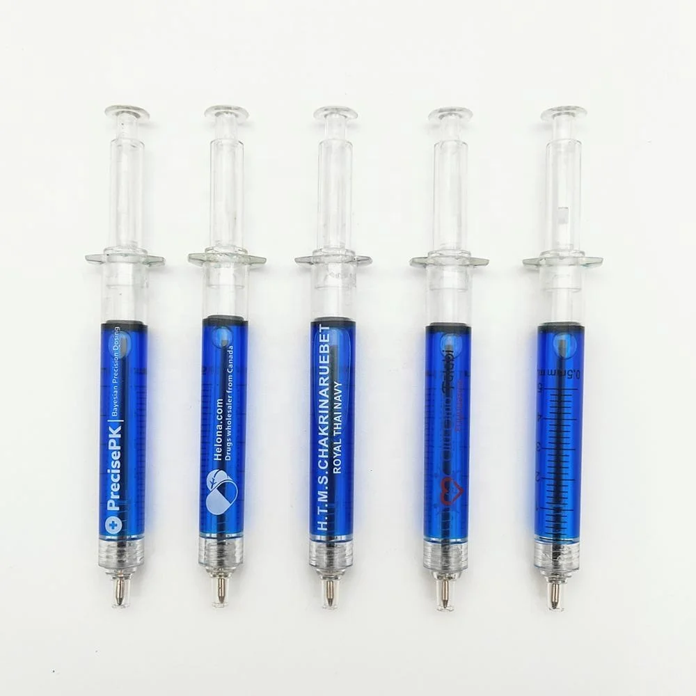 Custom Injection Shaped Medical Promotional 5ml Syringe Ball Point Pen ...