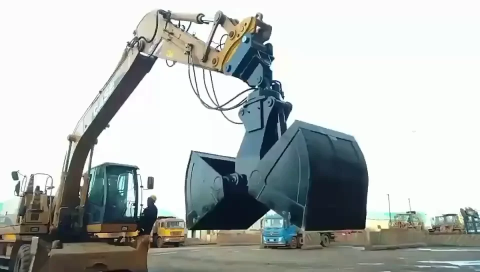 Hydraulic Clamshell Grab Bucket For Excavator 2m3 - Buy Hydraulic ...