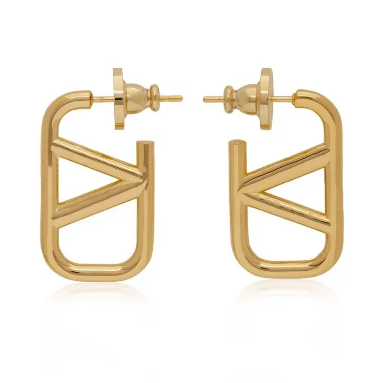 Free Sample 18k Gold Declaration Pearl Earrings Letter Luxury Stainless ...