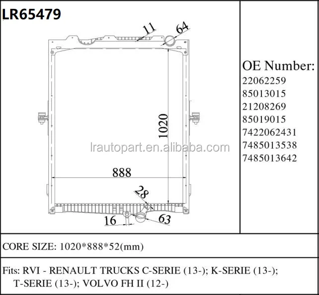 European Truck Radiator For Volvo Fh13 Renault New Model 2005 Oem ...