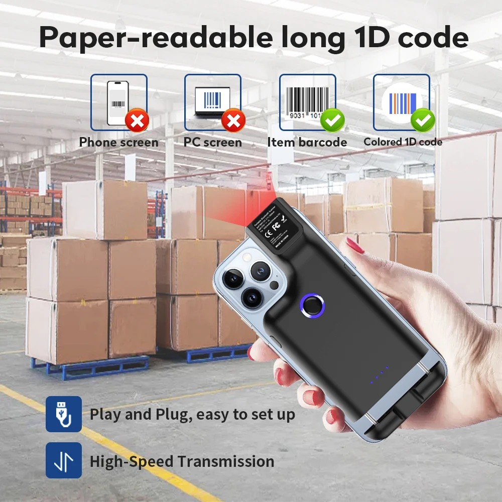 JR-101DC Portable Barcode Scanner - USB Interface, 100 Scans/sec, 1 ...