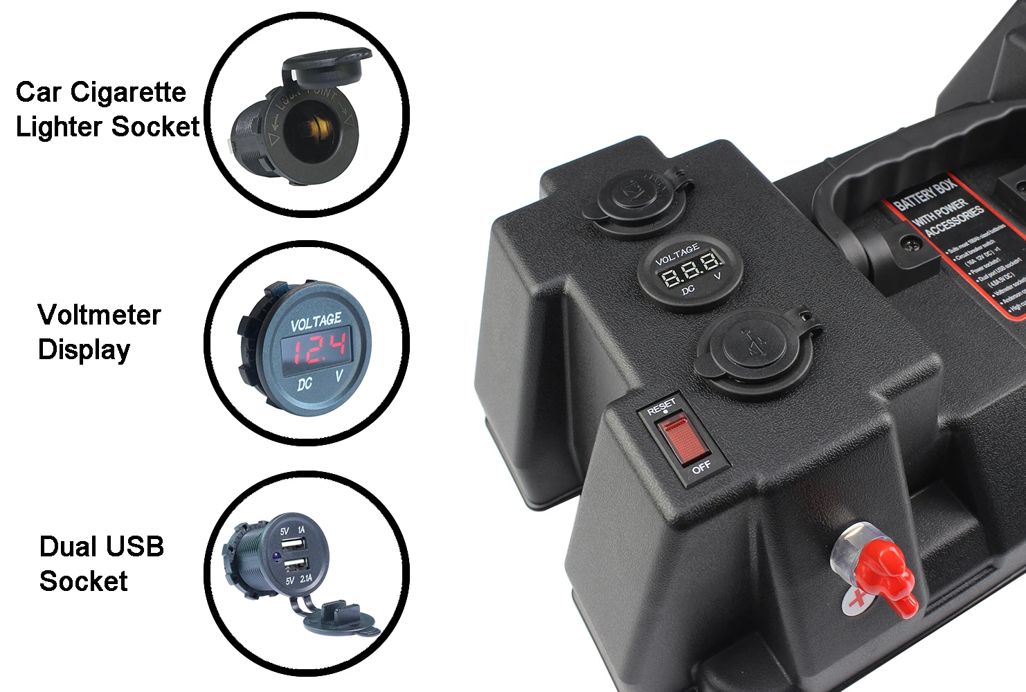 Outdoor Waterproof 12V Battery Box for Camping - Durable Plastic ...