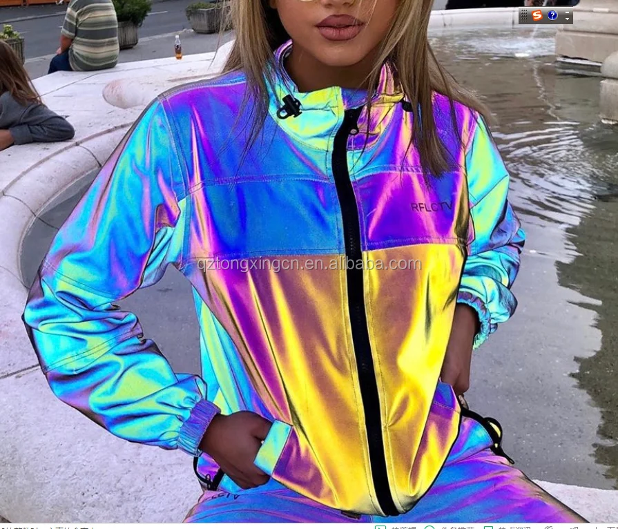 Wholesale Cheap Stretchable Rainbow Reflective Spandex Fabric For ...