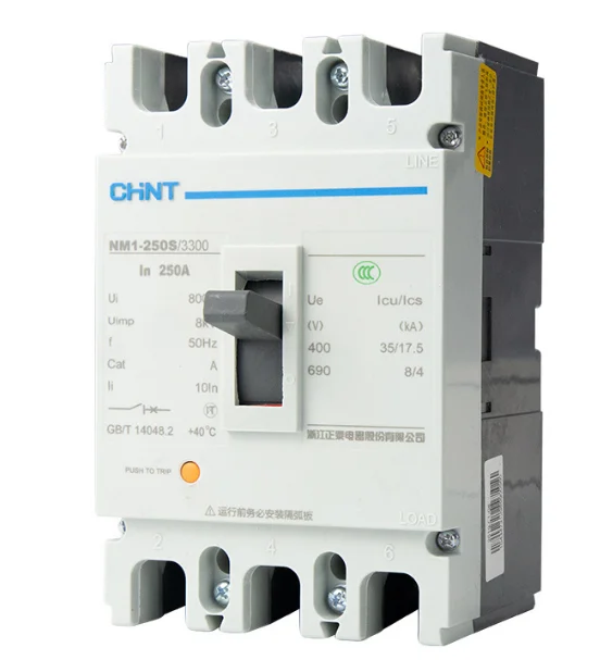 Chnt Mccb Circuit Breaker Nm1-250s-3300 With 3 Poles Circuit Breaker Switch 100a 125a 160a 180a ...