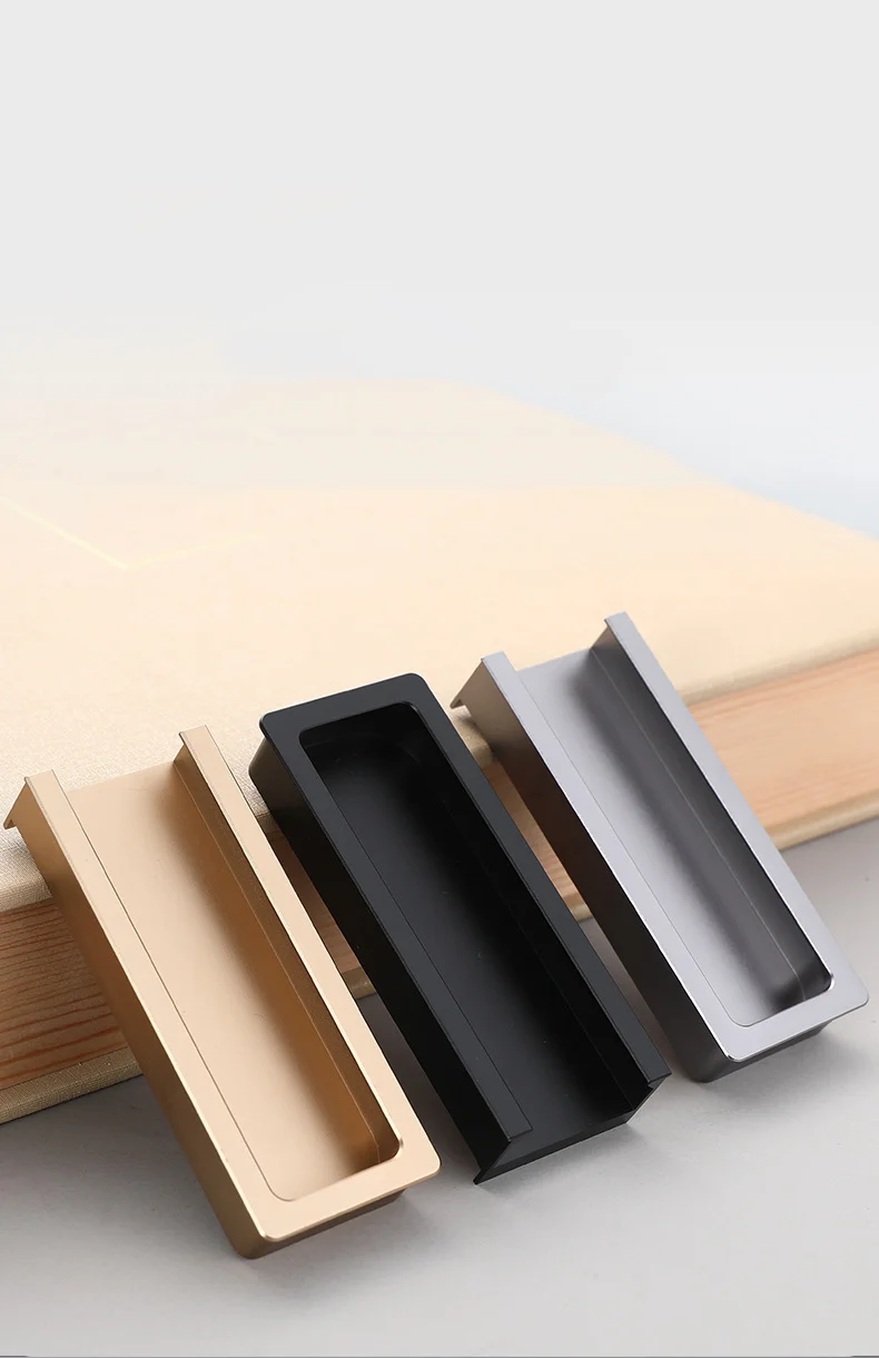 Embedded Concealed Handle Slotted Wardrobe Drawer Aluminum Alloy ...