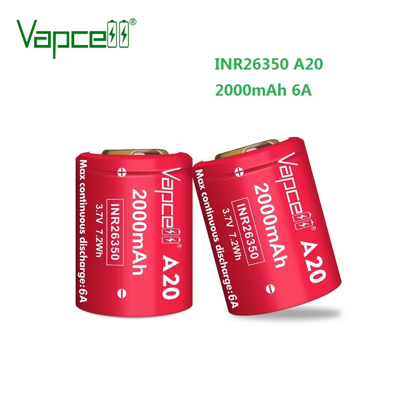 Vapcell 26350 Li-Ion Battery - 2000mah Rechargeable Power