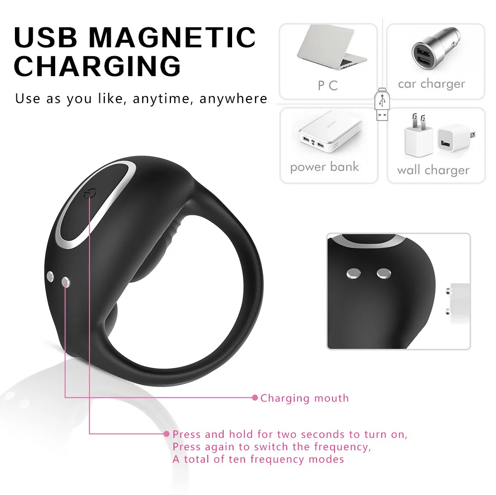 Three Types Of Vibration Modes Silicone Penis Ring Multiple Vibration Modes Velveteros Cock Ring ...