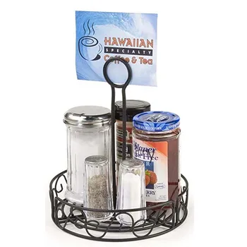Metal Table Condiment Stand Rack With Table Number Holder Or Menu ...