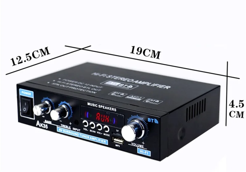AK35 Digital Two-Channel Home Metal USB Flash Drive Amplifier
