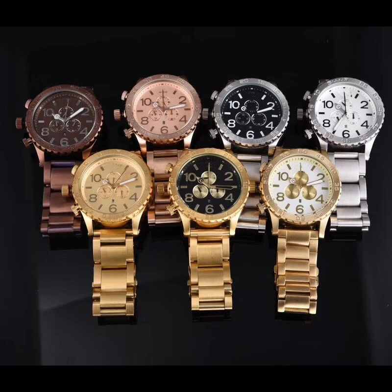 Men's Chronograph Quartz Watch With Stainless Steel Strap Black Stamped ...