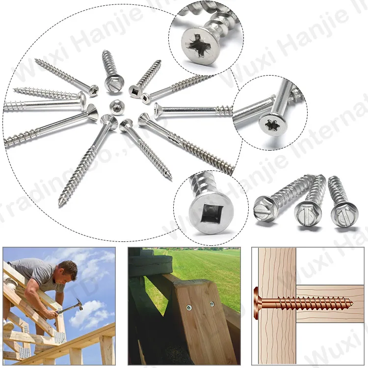 SS 304 316 Square Socket CSK Head Type 17 Robertson Screws Stainless ...