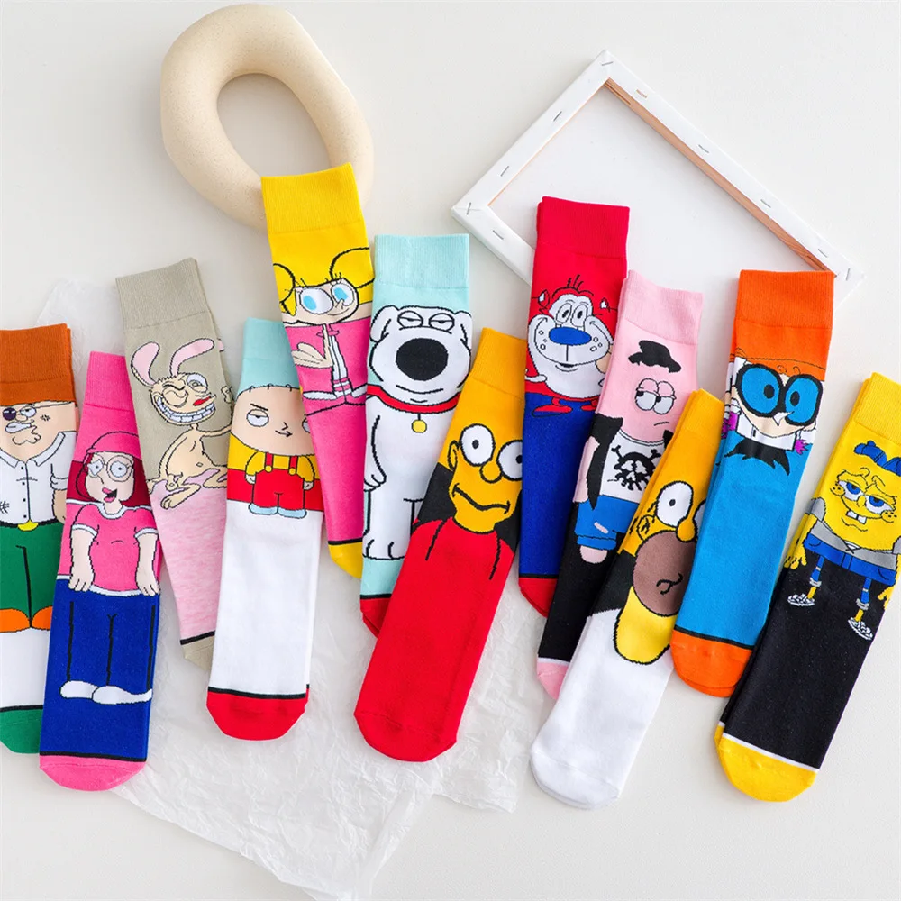 Custom Personality Funny Comics Cartoon Socks for Men & Women