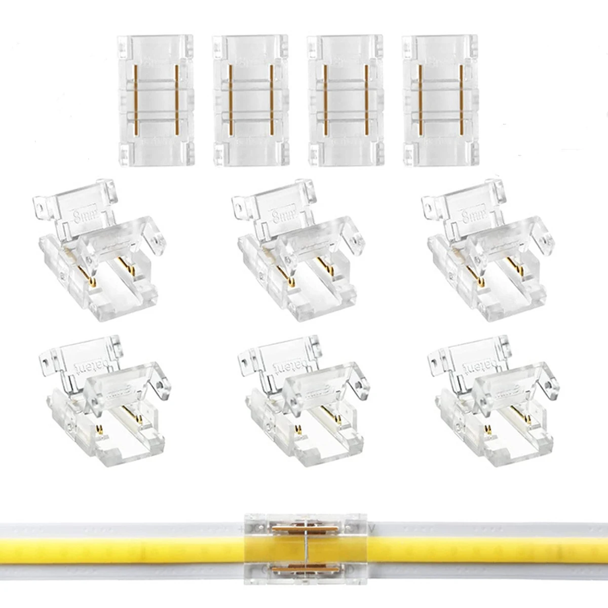2 Pin L-shaped 8mm/10mm Solderless Corner Connector and 2 Pin COB LED ...