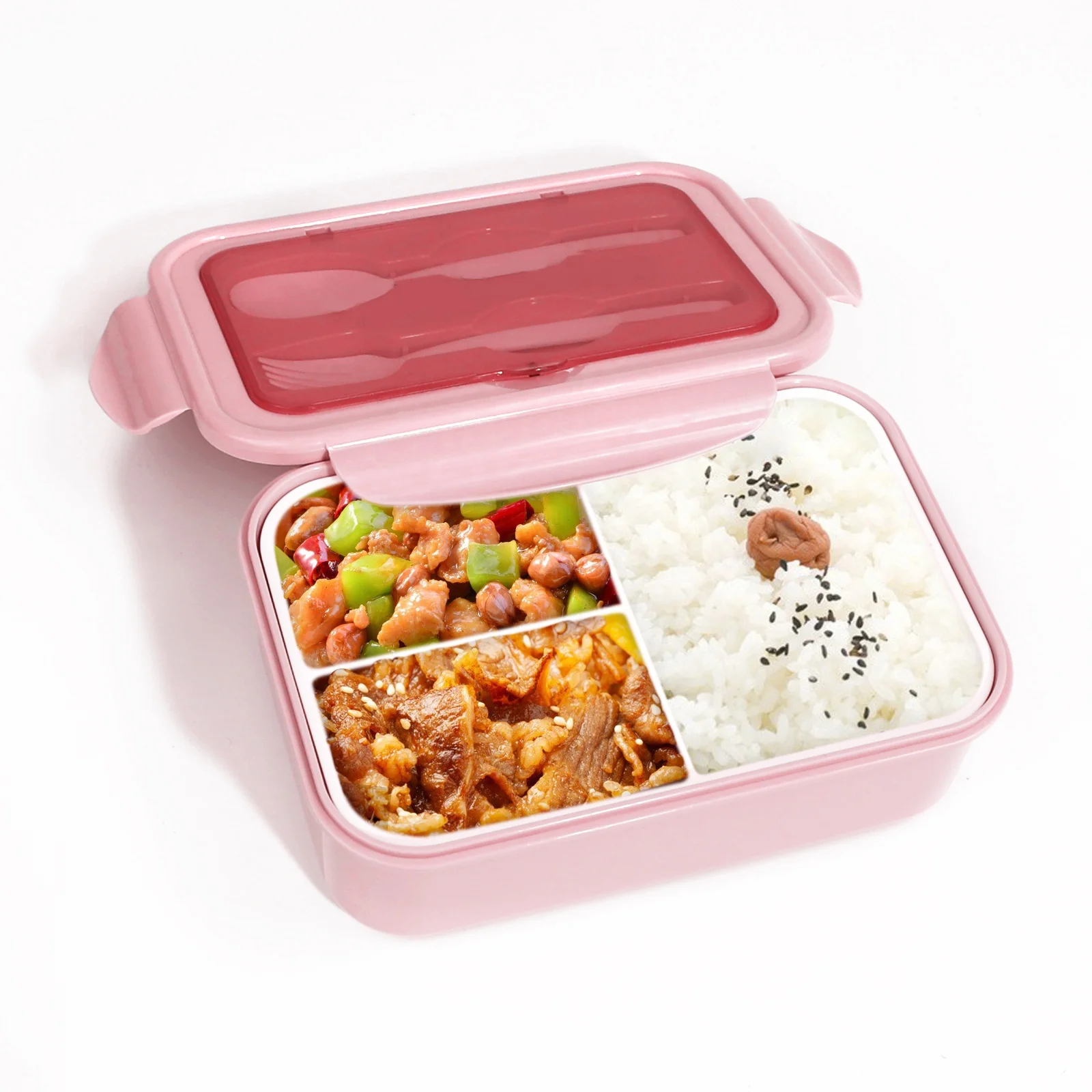 Wellfine Kids Divided Bento Lunch Box for Kids 3 Compartment Lunch ...