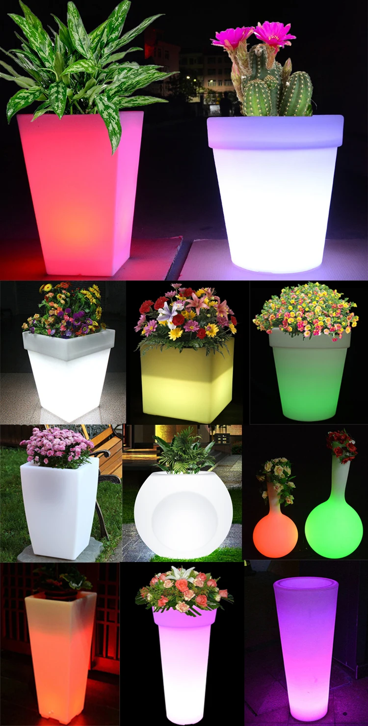 Decorative Hanging Flower Planters/large Plastic Led Flower Pot Garden ...