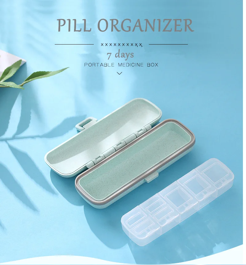 2020 Custom Eco Friendly Weekly Wheat Straw Pill Dispenser Container ...