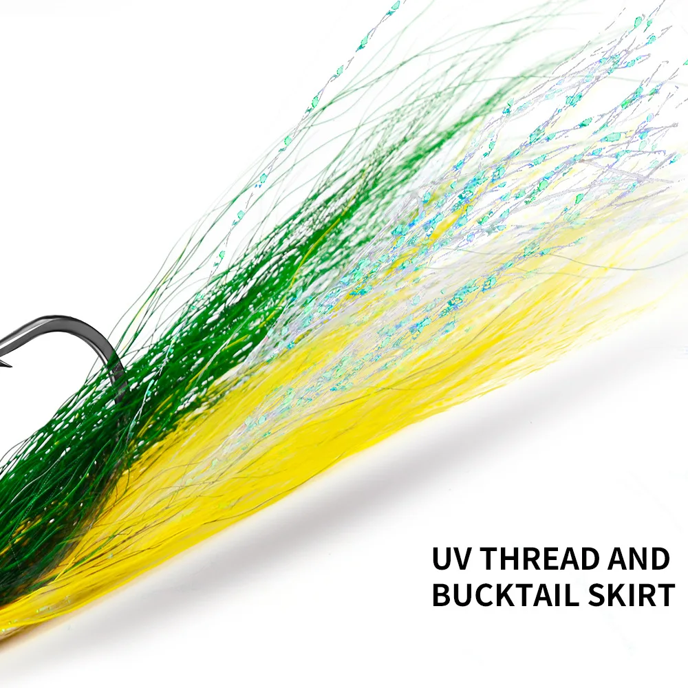 3d Fish Head Feather Jig Head With Jigging Lures For Vertical Casting ...