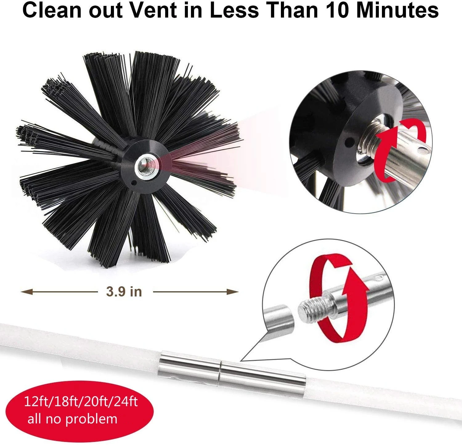 Duct Cleaning Brush for Drill - Efficient Chimney Solutions