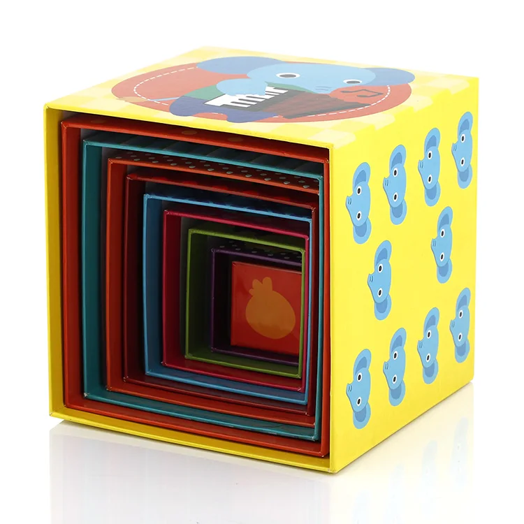 Decorative Education Toy Square Cardboard Children Nesting Boxes