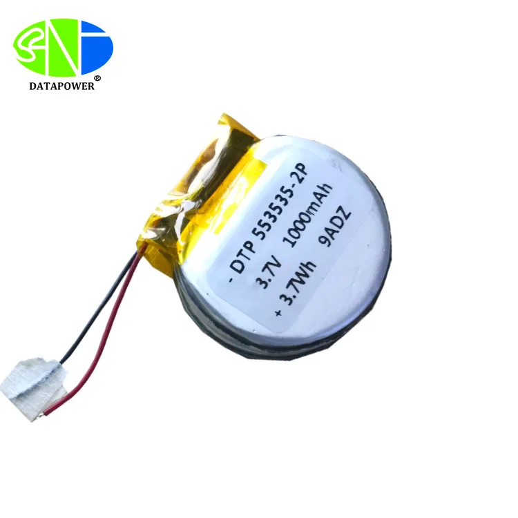 Dtp 553535 2p 3.7v 1000mah Round Rechargeable Li Polymer Battery - Buy ...