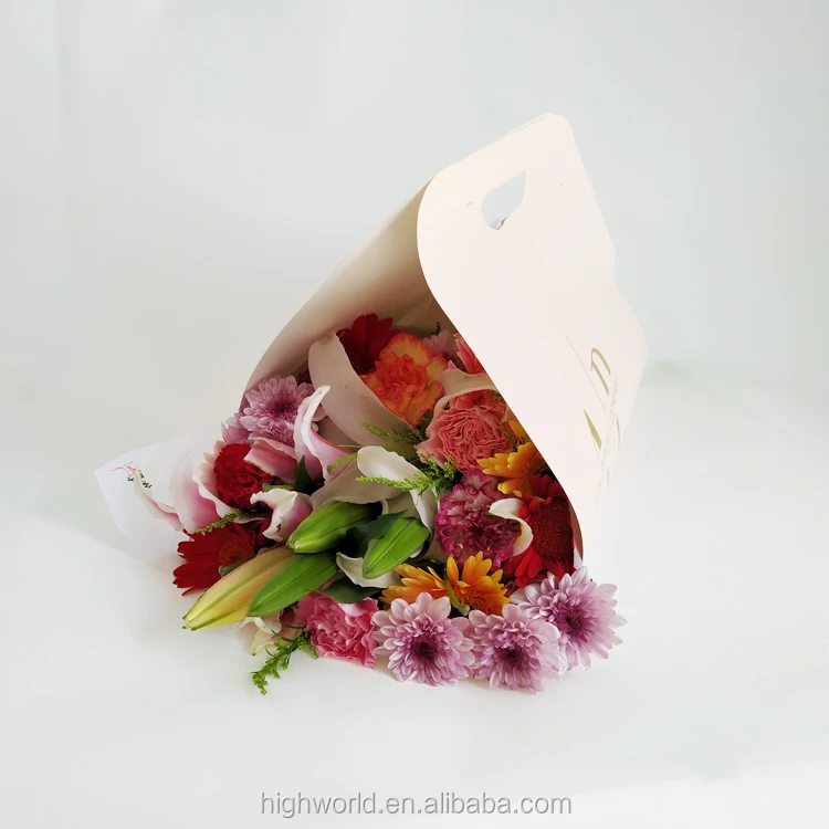 Puff Printing Custom Flower Wrapping Carrier Paper Bags for Gift ...