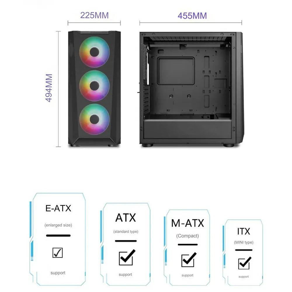 Raptor Chassis E-atx Computer Tower Dual 360 Water-cooled Vertically ...